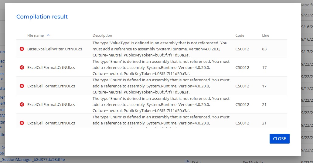 I Got Compilation Error in CrtNUI | Community Creatio